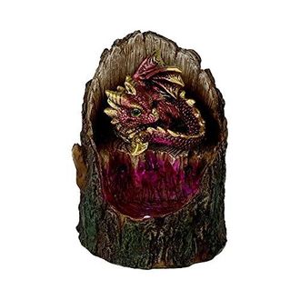 Nemesis Now Arboreal U5287S0 Figurine Lumineuse Dragon Rouge dans Un Tronc darbre Vert 10,8 cm