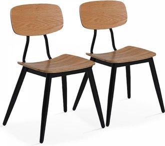 Oviala Lot de 2 chaises en bois