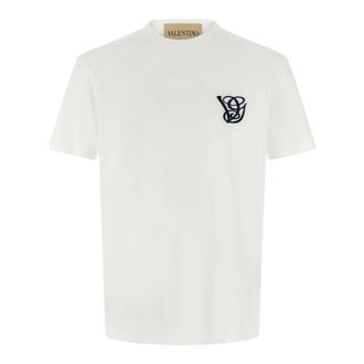 Valentino Garavani Logo Stickerei T-Shirt - - Tops - Herren - Wei&szlig; - XL