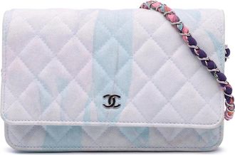 Chanel Hobo Bags - CC Quilted Canvas Jungle Jeans Wallet on Chain - Gr. unisize - in Weiß - für Damen