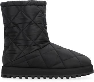 Dolce & Gabbana Mens Quilted Nylon Winter Boots Black Polyamide