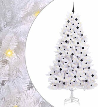 vidaXL K&uuml;nstlicher klappbarer Weihnachtsbaum Wei&szlig; 240 cm PVC und Stahl vidaXL