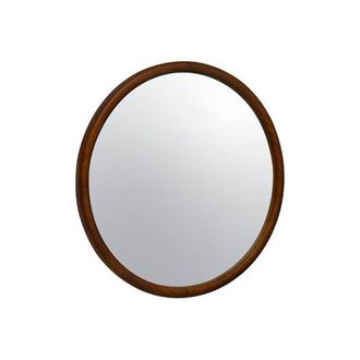 Sweeek Miroir Rond en Bois de pin &Oslash;60cm Georgia Noyer