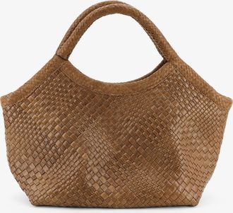 Ibeliv Pure Medium vegetable tanned leather handbag with woven pattern - IBELIV - gender_Woman