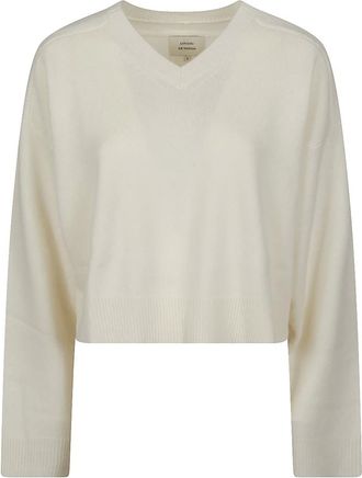 Loulou Studio Femme, Pulls, Beige, Taille: 38 FR Anzor LDS V Neck Boxy Sweater