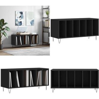 vidaXL Vidaxl - Armoire &agrave; disques noir 100x38x48 cm bois ding&eacute;nierie - Meuble &agrave; Disques - Armoire Vinyle - Rangement Disque - &Eacute;tag&egrave;re Musique - Support