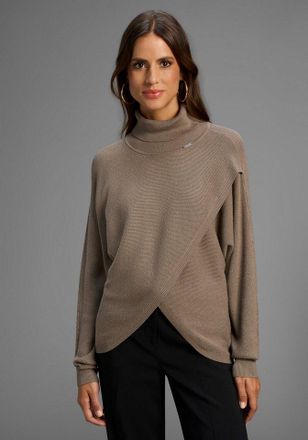 Bruno Banani Rollkragenpullover mit Wickel-Optik