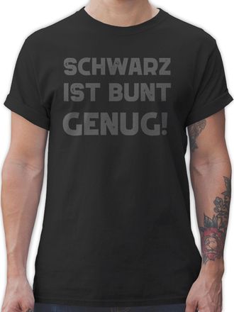 Shirtracer T-Shirt Herren - Spr&uuml;che Statement mit Spruch - Schwarz ist bunt genug - 3XL - Schwarz - geekshirt spruchshirts sprueche Geek Coole-Fun-t-Shirts m&auml;nne