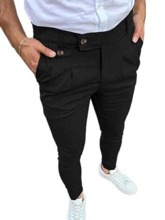 Onsoyours Pantalon de Travail Hommes Chino Pantalon de Costume Élégant Couleur Unie Pantalon Business Casual Pantalon Confort Printemps Pantalons Grande Taille 