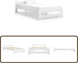 vidaXL Massivholzbett Weiß Kiefer 100x200 cm - Massivholzbette - Kiefernbett - Weißes Bett - Doppelbett - Boxspringbetten