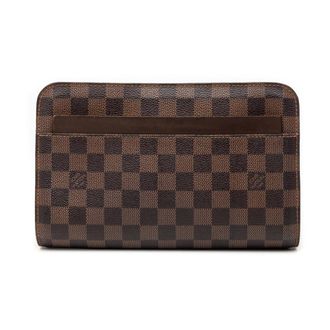 Louis Vuitton Pre-owned Vintage Damier Ebene Canvas Clutch Wallet - Femme - Pre-owned - Brun - Taille: ONE Size