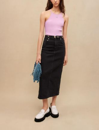 Maje Langer Jeansrock - Schwarz - Gr&ouml;&szlig;e 32 - Maje
