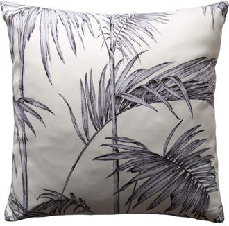 Homing Kissenhülle Kissenbezug beige schwarz | Farn Floral modern beige schwarz | Bedruckt Wohnzimmer Schlafzimmer Kinderzimmer | (1 Stück) 45x45 cm dekorati