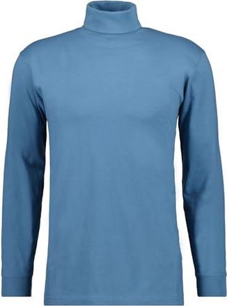 Ragman T-shirt basique à col roulé à manches longues pour homme, Bleu-835, XXXL