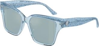 Jimmy Choo London 50387c Lunettes de soleil en bleu - Miroir argenté azur clair