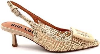 Bibi Lou Femme, Chaussures, Beige, Taille: 38 EU Rafia Slingback Off White Sandal