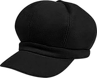 Generic B&eacute;ret classique pour femme - Pour lautomne et lhiver - B&eacute;ret en laine chaude - Chapeau d&ocirc;me - Chapeau &agrave; barrette pour filles, Noir, Taille unique