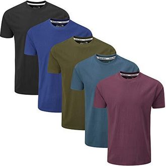 Charles Wilson Pack de 5 T-Shirts Unis à Col Rond (XX-Large, Dark Essentials 43)