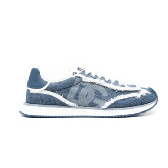 Dolce & Gabbana Blaue Sneakers mit Frontschn&uuml;rung - - Shoes - Damen - Blau - 38 1/2 EU