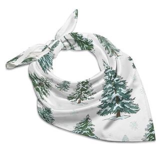 Generic Écharpe carrée en soie de sapin de Noël légère pour cheveux respirante Cadeau pour homme et femme, multicolore, 60x60cm