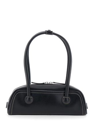 Margesherwood Womens Shoulder Bag Soft Boston Ew Mini Black Leather Cow