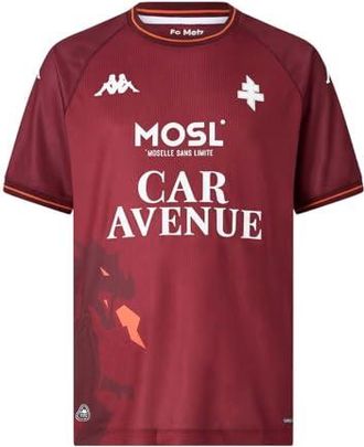Kappa Maillot Kombat Home FC Metz Grenat Homme (FR/ES, Alpha/Lettres, 3TG, Taille Normale, Taille Normale, Rouge)