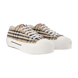 Burberry Womens Lf Tnr Jack L Low Sneakers Beige Cotton Shoes