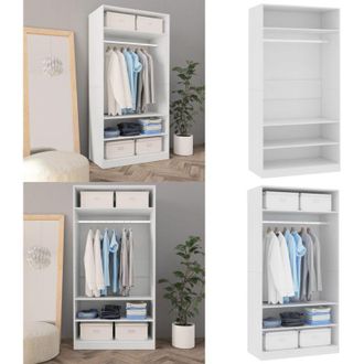 vidaXL Kleiderschrank Wei&szlig; 100&times;50&times;200 cm Holzwerkstoff - Schreibtisch - Garderobe - Kommode - M&ouml;bel - Wohnzimmer - Home & Living