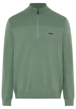 HUGO BOSS Strickpullover Stehkragen mit Rei&szlig;verschluss, Regular Fit