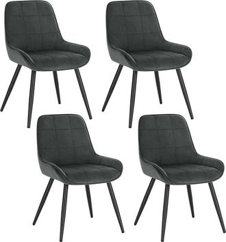 Woltu Esszimmerst&uuml;hle 4er Set, Polsterstuhl Samt, K&uuml;chenstuhl gepolstert, Akzentstuhl f&uuml;r Wohnzimmer Schlafzimmer K&uuml;che, ergonomischer Stuhl mit