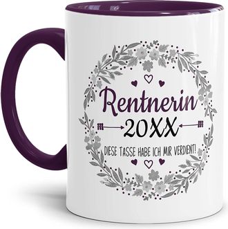Tassendruck Tasse zum Ruhestand - Diese Tasse Habe ich Mir verdient - mit Jahreszahl Personalisieren - Geschenk für Frauen, Abschiedsgeschenk, Rente - Hochwertige