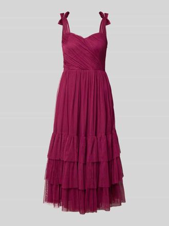 Lace & Beads Knielanges Cocktailkleid im Stufen-Look