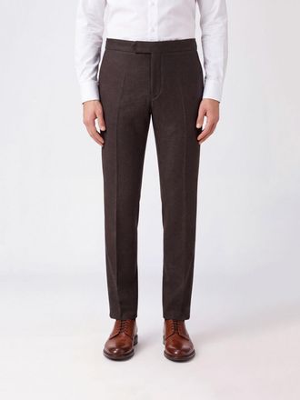 Brioni Pantalon de tailleur coupe slim en gabardine &agrave; fermeture dissimul&eacute;e