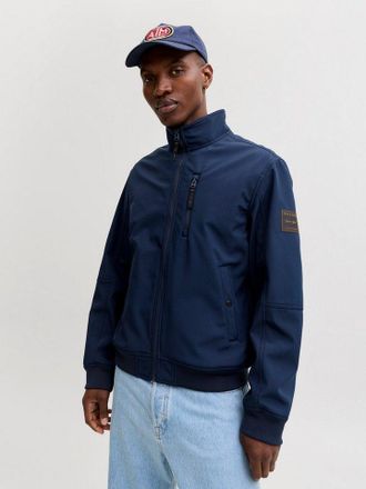 Jack & Jones Softshelljacke JJEPARKER SOFTSHELL BOMBER SN Softshelljacke, aus Polyester, modischer Fit, mit Brust-Rei&szlig;verschluss