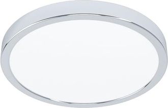 Eglo LED Deckenleuchte Fueva 5, Ø 28,5 cm, Aufbauleuchte, Bad-Deckenlampe aus Metall in Chrom und Kunststoff Leuchtfläche in Weiß, Badezimmer Lampe, LED Au