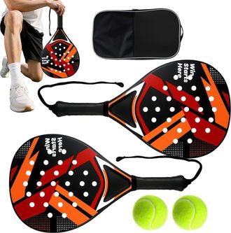 Generic Tennisschl&auml;ger-Set - Tragbare, rutschfeste Tennisschl&auml;ger mit 2 Tennisb&auml;llen und Aufbewahrungstasche | leichtes Tennisschl&auml;ger-Set f&uuml;r Freizeitsport i