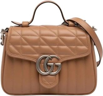Gucci Sac &agrave; main Pre-owned GG Marmont &agrave; poign&eacute;e sup&eacute;rieure - Femme - Pre-owned - Brun - Taille: ONE Size