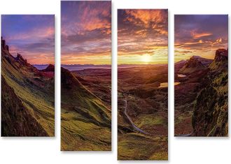 Islandburner Prime Bild auf Leinwand Quiraing Isle Skye Schottland Schöne Natur Wunderbares Reiseziel Urlau Bilder Wandbilder Poster