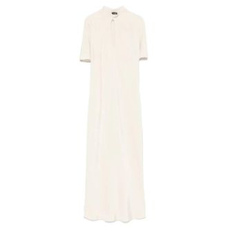 Kiton Beige Seiden-Midikleid mit Schl&uuml;ssellochausschnitt - - Dresses - Damen - Beige - M
