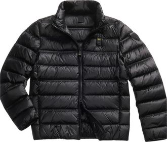 Blauer Homme, Vestes, Noir, Taille: 2XL Glossy Stand-Collar Down Jacket