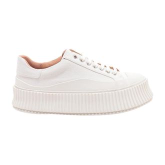 Jil Sander Wei&szlig;e Leinwand Sneakers Eleganter Stil - - Shoes - Damen - Wei&szlig; - 40 EU