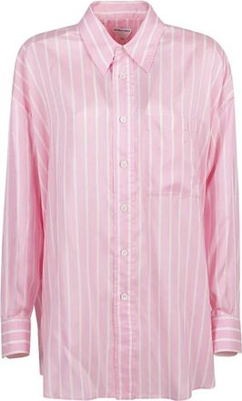 Bottega Veneta Femme, Blouses et Chemises, Rose, Taille: 38 FR Chemise Boutonn&eacute;e Ray&eacute;e