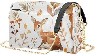 Mnsruu Sacs à bandoulière en cuir pour femme, motif cerf, écureuil, lièvre