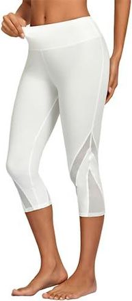 ORANDESIGNE Pantalon Capri Femme été Pantalon Stretch Maigre Taille Haute 3/4 Longueur Leggings Capri Leggings Courts Collants Souples Pantalons Décontractés C Bl