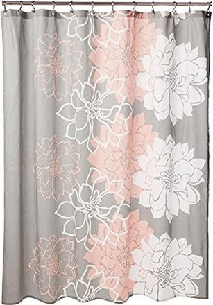 Madison Park Duschvorhang, 100% Baumwolle, Bedruckt, modern, süß, 183 x 183 cm, Blush