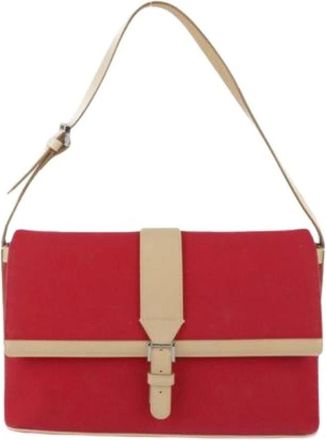 Burberry unisex, Pre-owned, Rouge, Taille: ONE Size Sac bandouli&egrave;re en toile Pre-owned