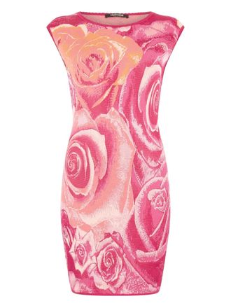 Roberto Cavalli robe courte à fleurs - Rose