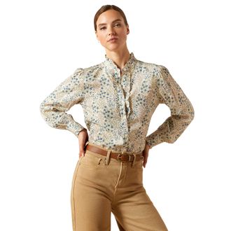 Ariat Womens Cricklade Blouse Long Sleeve in Floral Print, Size Medium, by Ariat
