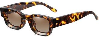 Generic Lunettes de soleil tendance 2026 pour femmes, lunettes de soleil rétro punk, UV400 pour hommes, dégradé de thé léopard, taille unique
