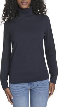 Tommy Hilfiger Pull &agrave; col roul&eacute; l&eacute;ger en Coton pour Femme, Sky Captain., Taille XL